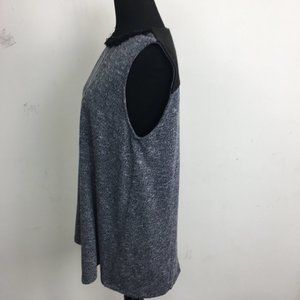 THML | Tops | Thml Blueblack Sleeveless Knit Sweater W Fringe | Poshmark